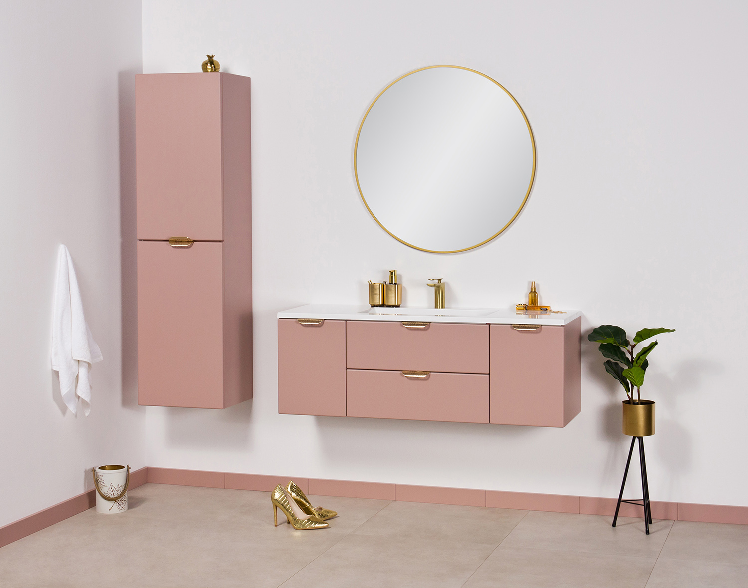 MAGNOLIA - die neue moderne Badmöbelserie in rosé | Quentis Badmöbelshop